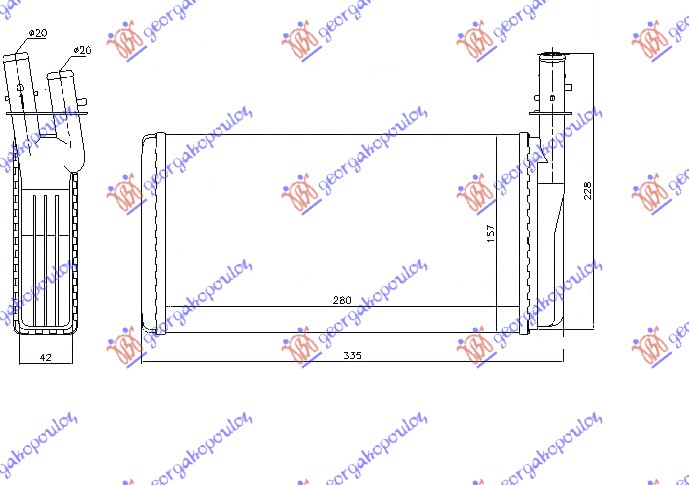 GREJAC KABINE (M) (280x157x42) ALFA ROMEO 166 (1998-2007) (OEM: 46721527, 60815099)