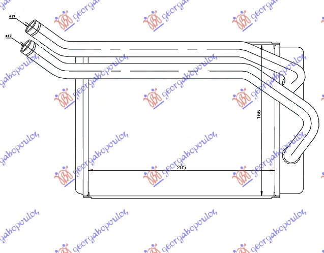 GREJAC KABINE (B) +/ – AC (205×166) HYUNDAI SANTA FE (2000-2005) (OEM: 97227-26000, 9722726000)