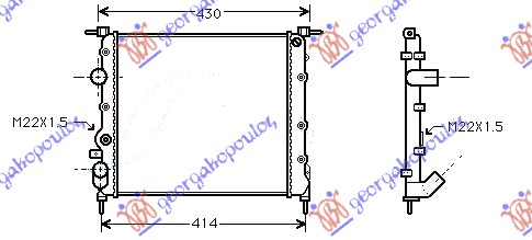 HLADNJAK MOTORA BENZIN -AC(35×37)SA SENZ.PREKIDAC(SRAF RENAULT CLIO (1998-2001) (OEM: 7700430647, 7700836300, 7700838134)