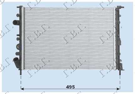 HLADNJAK MOTORA BEN-DIZ(43×38)SA SENZ.NA SRAF RENAULT MEGANE SCENIC (1996-1999) (OEM: 7700.838.134, 7700430647, 7700836300)