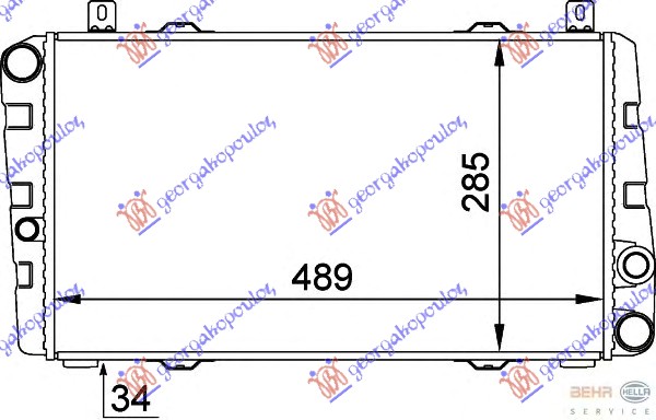 HLADNJAK MOTORA 1.3 +A/C (49×28.5) VW CADDY PICK-UP (1996-2004) (OEM: 6U0121251C)