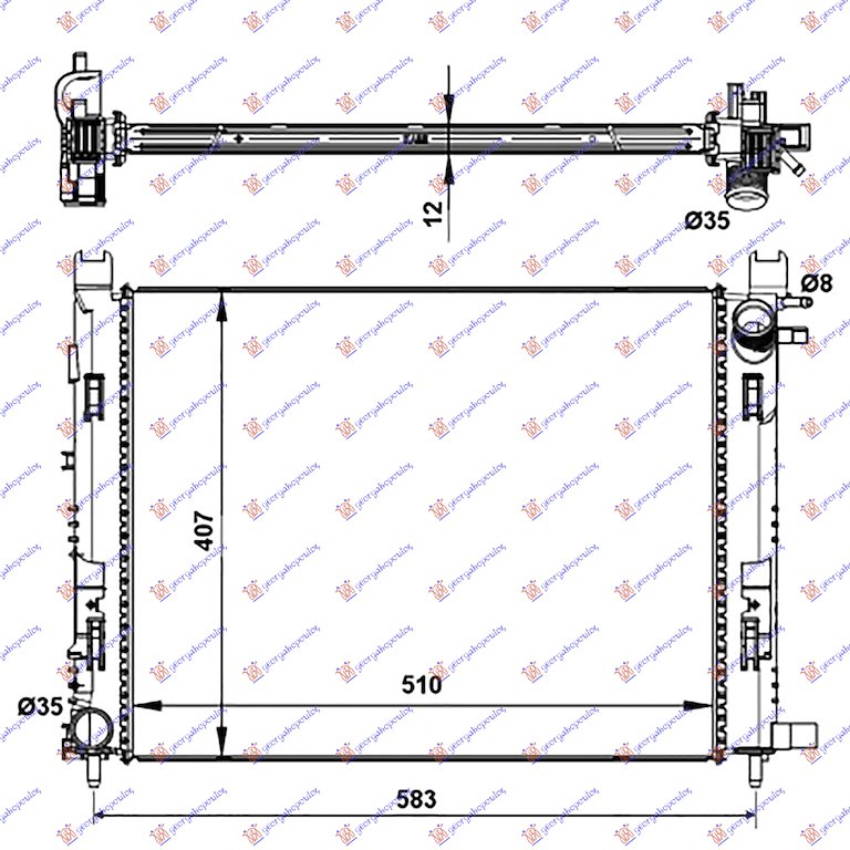 HLADNJAK MOTORA BENZIN / DIZEL -A / C (5 1×40 x 1.2) 12- RENAULT CLIO (2013-2016) (OEM: 214101612R, 214105423R, 214106179R)