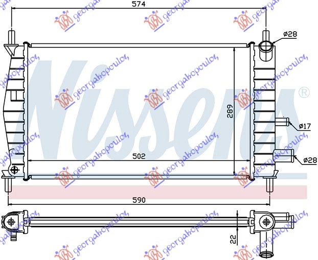 HLADNJAK MOTORA 1.1-1.3CC (50×31) FORD FIESTA (1999-2002) (OEM: 1001855)