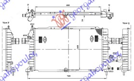 HLADNJAK MOTORA 1.3-1.7-1.9 DIZ 60×37 (MEHAN) OPEL ZAFIRA (2005-2012) (OEM: 1300269, 13143570)