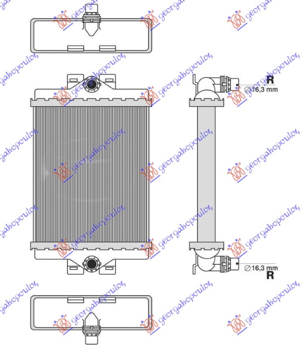 HLADNJAK DODATNI BENZIN DIZEL (185x156x26) BMW SERIES 3 (F30/F31) SDN/S.W. (2014-2018) (OEM: 17117600697)