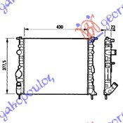 HLADNJAK MOTORA (43×38)SA SENZ.BEZ VENTI.NA SRA RENAULT KANGOO (1998-2003) (OEM: 7700314382)