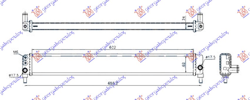 HLADNJAK DODATNI 1.8 (600x62x24) TOYOTA AURIS (2006-2010) (OEM: G901047030, G901047032)