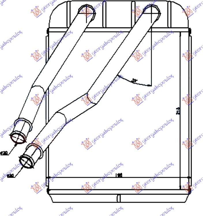 GREJAC KABINE (BR) (215x200x26) VW TOUAREG (2003-2010) (OEM: 7L0819031, 7L0819031A, 95557232600)