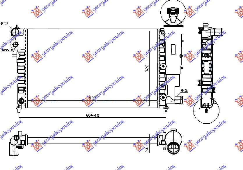 HLAD MOTORA XN/XR (53×32) RALLY PEUGEOT 106 (1996-2003) (OEM: 1301SX, 133087, 1330A7)