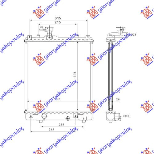 HLADNJAK MOTORA 1.0-1.2 BEN MAN OTV.SIST. (MEHAN) OPEL AGILA (1999-2008) (OEM: 1300220, 9208632)