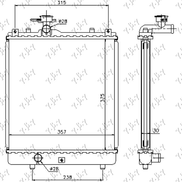 HLADNJAK MOTORA 1.0-1.2 BEN MAN OTVOREN SISTEM (MEHAN) SUZUKI WAGON R (1999-2006) (OEM: 1300220, 9208632)