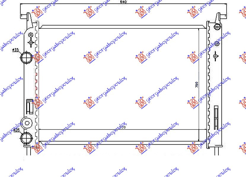 HLADNJAK MOTORA 1.2 BENZIN (52×37.7×23) 00- FIAT ALBEA (2002-2005) (OEM: 46779393, 46815886, 46815887)