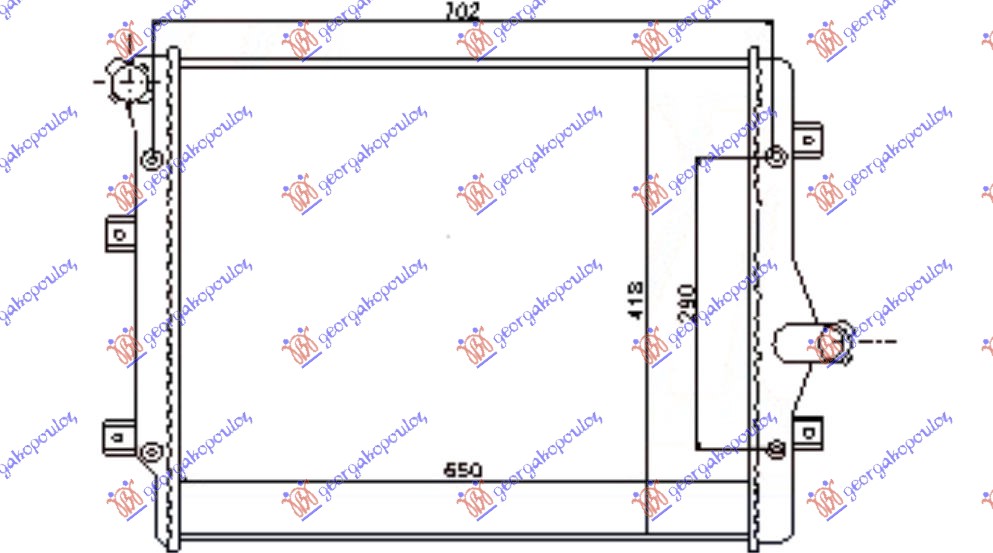 HLADNJAK MOTORA 2.0 BENZIN 2.0DIZEL (650×450) MEHAN VW PASSAT CC (2008-2012) (OEM: 1K0121251BK, 1K0121251DM, 1K0121251EH)