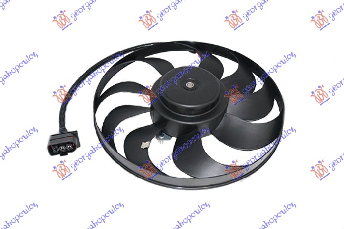 VENTILATOR (MOTOR+VENTILATOR) (290mm) VW BORA (1998-2005) (OEM: 1J0959455P, 1J0959455R)