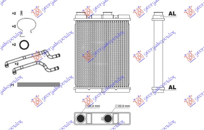 GREJAC KABINE TURBO BENZIN DIZEL 202x160x26 NISSAN QASHQAI (2013-2017) (OEM: 271404EM0A)