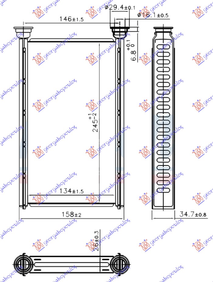 GREJAC KABINE (BR) (135x245x26) MERCEDES E CLASS (W213) (2016-2020) (OEM: 0998300061, A0998300061)