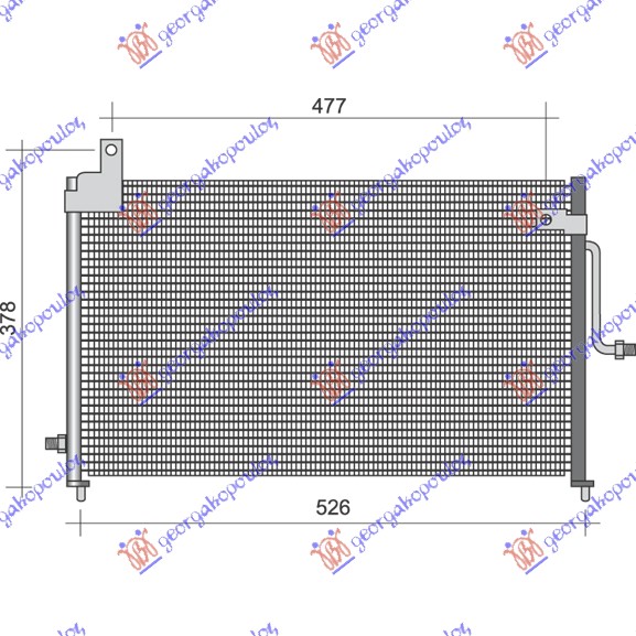 HLADNJAK KLIME 0.8 6V – 1.0 8V (50×30.2×2.0) DAEWOO MATIZ (2000-2005) (OEM: 96566331)