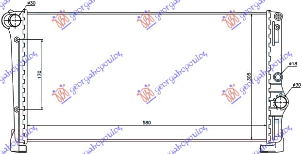 HLADNJAK MOTORA 1.3JTD (58x31x3.8)MARELLI TIP LANCIA MUSA (2003-2013) (OEM: 46834067)