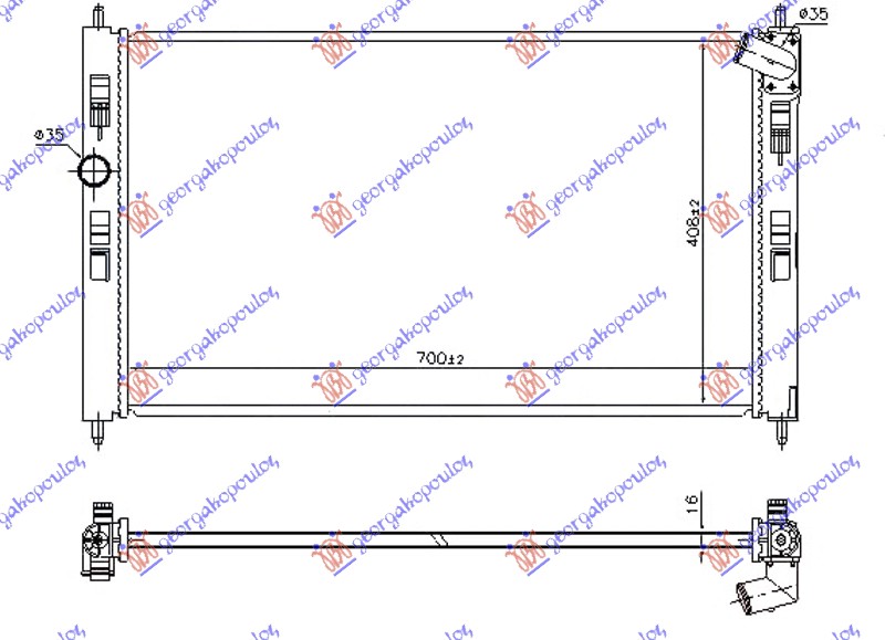 HLADNJAK 1.6-1.8 16v BENZIN 14- (700×410) MITSUBISHI ASX (2012-2016) (OEM: 1350A761, 1611245980)