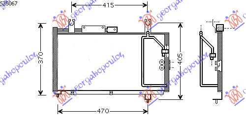 HLADNJAK KLIME BENZIN (52.5x29x19) SUZUKI SWIFT H/B (1996-2005) (OEM: 35310-60EM1, 3531060EM1, 9531060EM1)