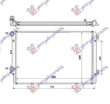 HLADNJAK MOTORA 1.8 – 2.0 BENZIN 65×45 (MEHAN) AUDI TT (2006-2014) (OEM: 1K0121251L, 1K0121253L)