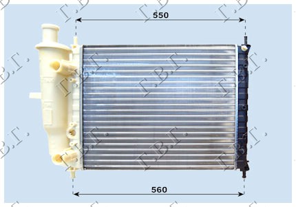 HLADNJAK 1.2-1.4-1.6 -A/C (48×41.5) SA POSUDOM FIAT BRAVA (1995-2003) (OEM: 7776507, 46525657, 51745120)