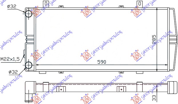 HLADNJAK MOTORA 1.6 (59×28) SKODA FELICIA (1994-1998) (OEM: 6U0121253)