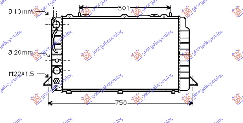 HLADNJAK MOTORA 1.6 – 2.0BENZIN – 1.9TDi (59.6×35.8×44 AUDI 80 (1991-1994) (OEM: 8A0121251)