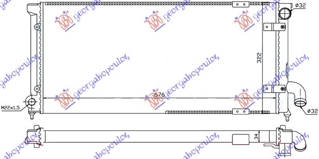 HLADNJAK MOTORA 1.9 TDi (68×30) SEAT TOLEDO (1991-1995) (OEM: 1L0121253A)