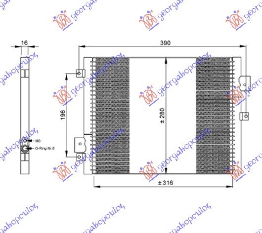 HLADNJAK KLIME 2.7-S 3 4 BENZINZ (36.5x27x 1.6) PORSCHE BOXSTER (987) (2004-2012) (OEM: 99657311102, 99657311103)