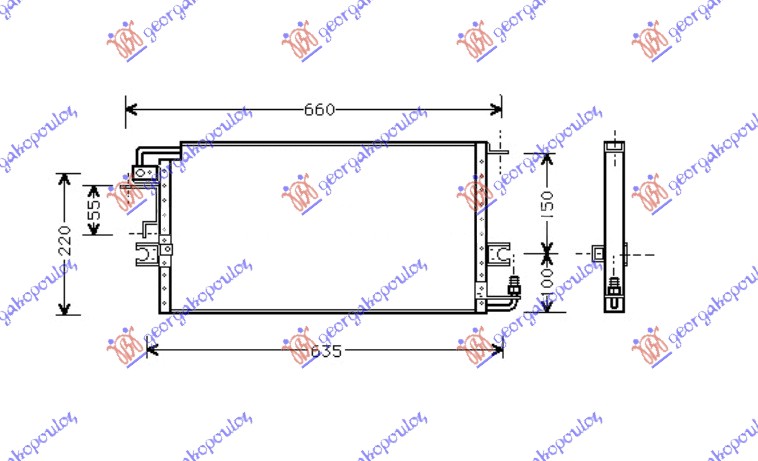 HLADNJAK KLIME (54X27.2) TOYOTA HI-LUX (YN 110) 4WD (1989-1997) (OEM: 88460-89115, 8846089115)