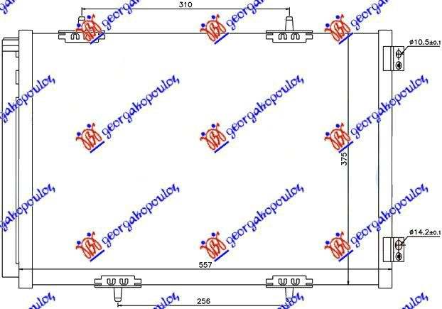 HLADNJAK KLIME BENZIN-DIZEL (55.7×37.5) CITROEN C2 (2008-2010) (OEM: 6455EK, 6455HF, 6455HG)