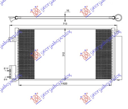 HLADNJAK KLIME BENZIN – DIZEL (62.7×29.5) FIAT BRAVO (2007-2014) (OEM: 55700408)