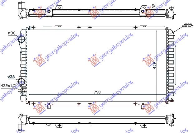 HLADNJAK MOTORA (790x410x34) (MEHANIC) PEUGEOT BOXER (2002-2006) (OEM: 1301N3, 1307390080, 1307394080)