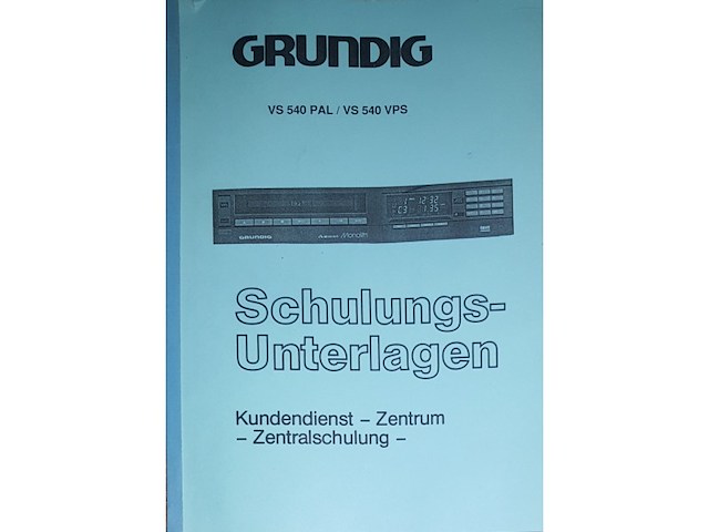 Uputstvo Za Video Rekorder `GRUNDIG` Germany