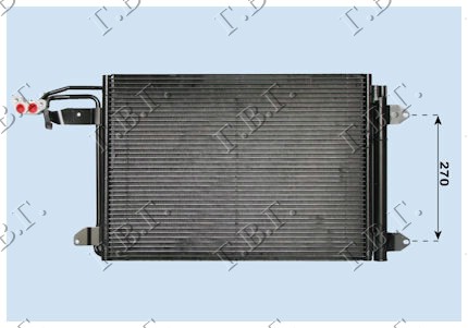 HLADNJAK KLIME BENZIN DIZEL (550x390x16) AUDI A3 (2003-2008) (OEM: 1K0820411F, 1K0820411G, 1K0820411H)