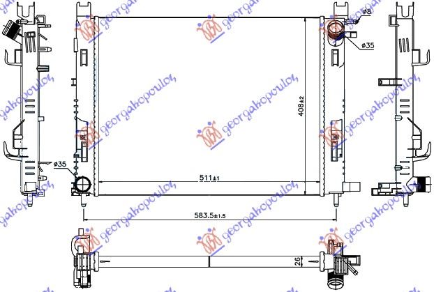 HLADNJAK MOTORA BENZIN-DIZEL (+A/C) (51×40.8×2.7) 12 DACIA LOGAN-MCV (2016-2021) (OEM: 214100078R)