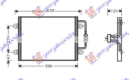 HLADNJAK KLIME DIZEL/BENZIN (54×38.5) RENAULT MEGANE SDN (1999-2002) (OEM: 7700425843, 7700432392)