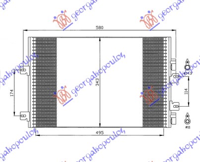 HLADNJAK KLIME 1.5cc DIZEL (50×34) 03 – NISSAN KUBISTAR (2003-2009) (OEM: 8200137650)