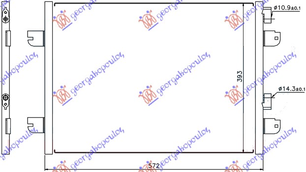 HLADNJAK KLIME BENZIN-DIZEL (52.8×39.3) RENAULT MEGANE SDN (1999-2002) (OEM: 8200182361, 8200557066)