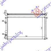 HLADNJAK MOTORA 1.9-2.2-2.5-3.0 DIZ 727×389 03- OPEL MOVANO (1998-2009) (OEM: 93179722)