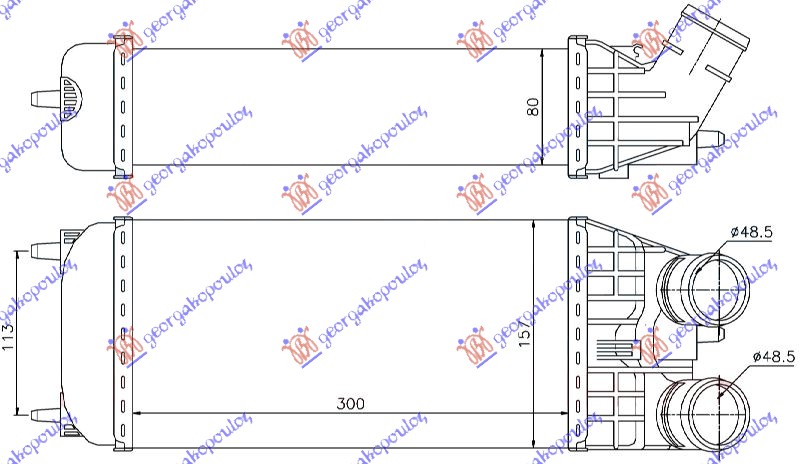 HLADNJAK INTERCOOLERA 1.2THP/1.4-1.6HDI/BLUE MANUAL/AUTOMATIK CITROEN C3 (2013-2016) (OEM: 0384.N8, 0384N7, 0384N8)