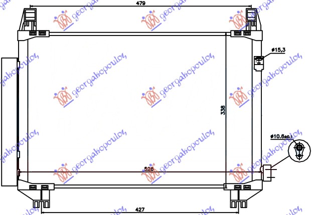 HLADNJAK KLIME 1.4 DIZEL (5 15x325x 16) TOYOTA YARIS (2017-2020) (OEM: 88460-0D060, 884600D060, 884600D210)