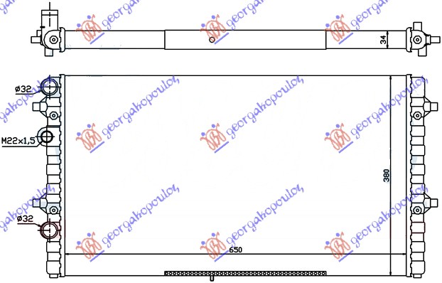 HLADNJAK MOTORA 1.8-20V TUR(64.8X37.7.X34) SEAT CORDOBA (1999-2002) (OEM: 6K0121253AE)