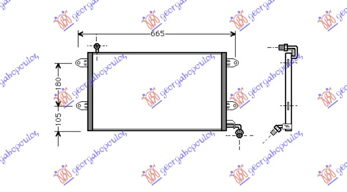 HLADNJAK KLIME (55×36.8×35) VW GOLF III (1992-1998) (OEM: 1H0820413, 1H1820413, 1H1820413A)