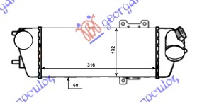 HLADNJAK INTERKULERA 1.6-2.0 CRDi DIZEL KIA CEED 3D (2007-2010) (OEM: 28270-2A611, 282702A611, 28271-2A600)