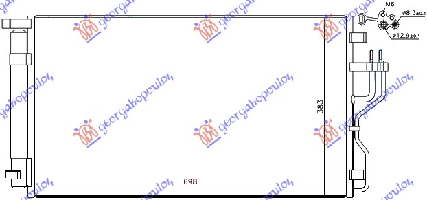 HLADNJAK KLIME BENZIN (655x378x16) CESKA KIA SPORTAGE (2010-2014) (OEM: 976062Y500)