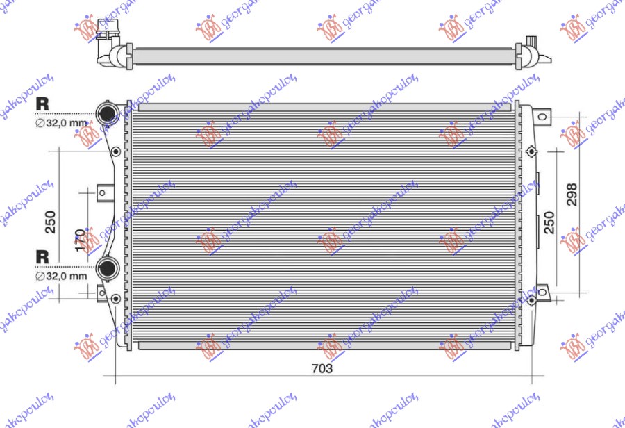 HLAD. MOT 1.4 BEN 1.9 DIZ 65×41 LEMLJEN SKODA SUPERB (2008-2013) (OEM: 1K0121251L, 1K0121253AA, 1K0121253H)