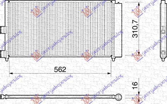 HLADNJAK KLIME 1.2-1.4i8/16V-1.3-1.9JTD(57×31 LANCIA MUSA (2003-2013) (OEM: 46820833, 51732993)