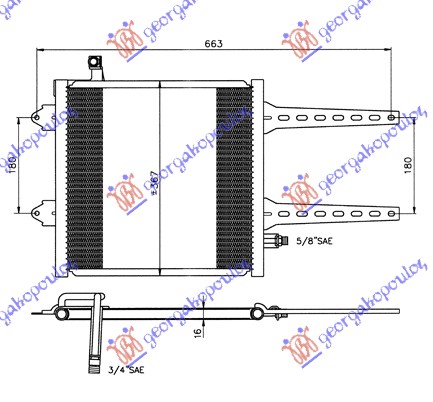 HLADNJAK KLIME (33.5×36.5×2.2) SEAT AROSA (1997-2000) (OEM: 6N0820413B, 6X0820413A)